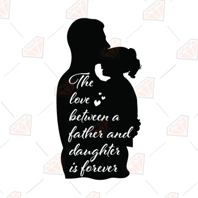 Dad and Daughter SVG, Father Daughter Silhouette SVG | PremiumSVG