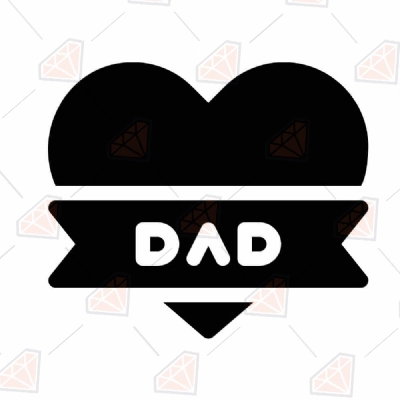 Dad Heart SVG Cut Files, Father's Day Design | PremiumSVG