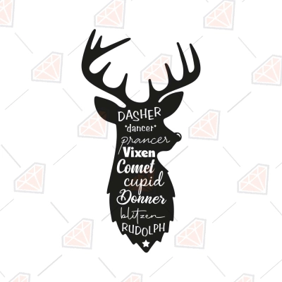 Dasher Dancer Prancer Vixen Moscato with Deer SVG | PremiumSVG