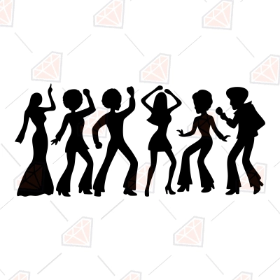 Disco Dancing SVG, Party Dancer Silhouettes | PremiumSVG