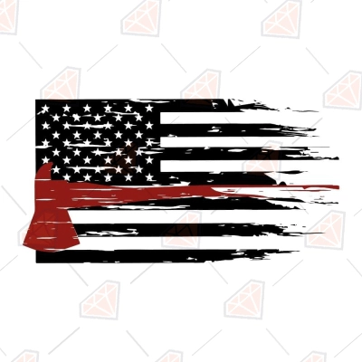 Distressed Firefighter Flag SVG, USA Firefighter Flag SVG | PremiumSVG