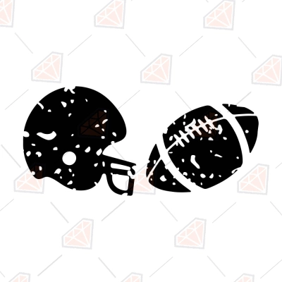 Distressed Football Helmet and Ball SVG | PremiumSVG
