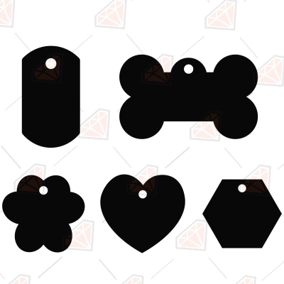 Dog Tag Template SVG Bundle, Dog Tag SVG Files | PremiumSVG