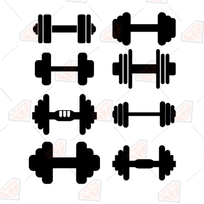Dumbbell SVG Bundle, Clipart and Cut Files | PremiumSVG