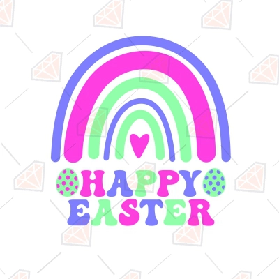 Happy Easter Rainbow SVG, Cute Easter SVG Design | PremiumSVG