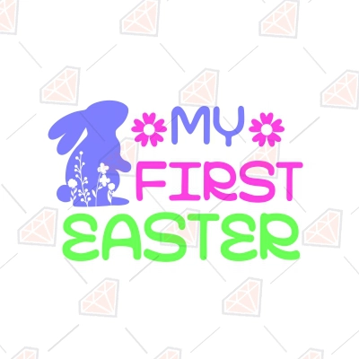 My First Easter SVG with Floral Bunny | PremiumSVG