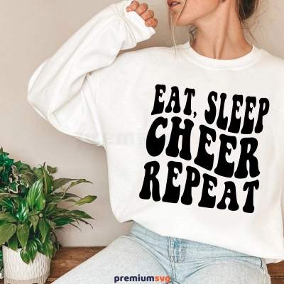 Eat Sleep Cheer Repeat SVG, Cheer SVG | PremiumSVG