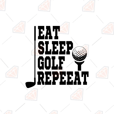 Eat Sleep Golf Repeat SVG, Golf SVG | PremiumSVG