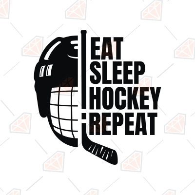 Eat Sleep Hockey Repeat SVG, PNG, DXF Files | PremiumSVG