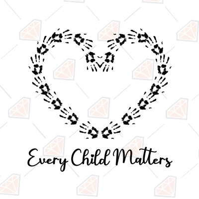 Every Child Matters Handprint Heart SVG Cut File | PremiumSVG