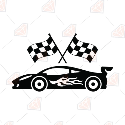 F1 Race SVG with Racing Flags | PremiumSVG