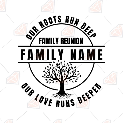 Family Reunion Tree SVG Monogram, Split Family Tree SVG | PremiumSVG