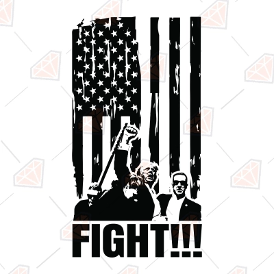 Fight Trump SVG with Distressed American Flag | PremiumSVG