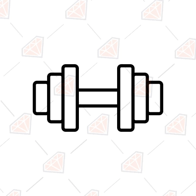 Fitness Icon, Dumbell Outline SVG | PremiumSVG