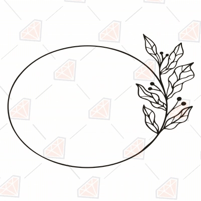 Floral Ellipse SVG, Oval Wreath SVG Cut File | PremiumSVG
