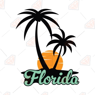 Florida Sunset SVG, Beach Palm Trees SVG | PremiumSVG