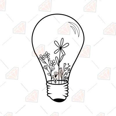 Flower Bulb SVG, Floral Lightbulb SVG Download | PremiumSVG