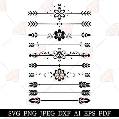 Flower Dividers SVG, Text Dividers SVG | PremiumSVG