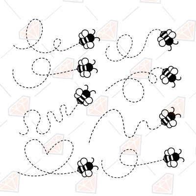 Flying Bee Path SVG Bundle, Bee Path Clipart | PremiumSVG