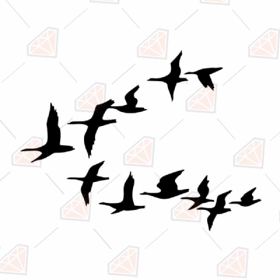 Flying Storks Flock SVG & Silhoette File, Flock of Birds SVG | PremiumSVG