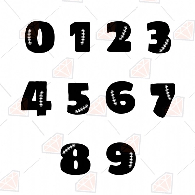 Football Stitch Numbers SVG Cut File | PremiumSVG