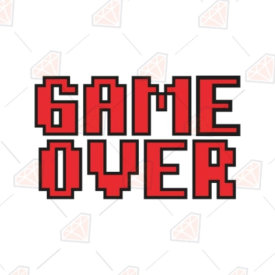 Game Over Retro Lettering SVG Cut File | PremiumSVG