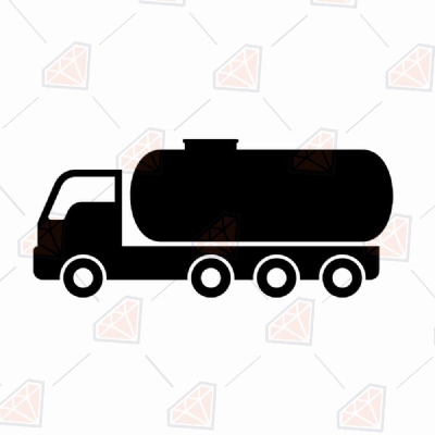 Gas & Oil Tanker Truck SVG File | Fuel Tanker Cut File | PremiumSVG