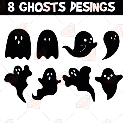 Ghost Bundle SVG, Halloween Ghost Silhouette Vector Files | PremiumSVG