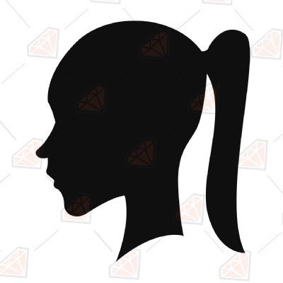 Girl With Ponytail SVG File, Ponytail Hair Clipart | PremiumSVG