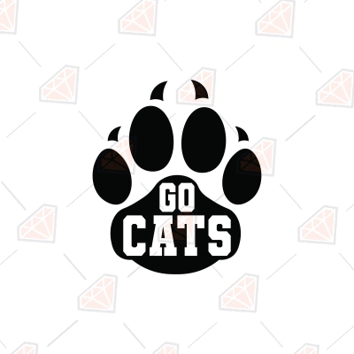 Go Cats SVG with Paw, Wildcats SVG | PremiumSVG