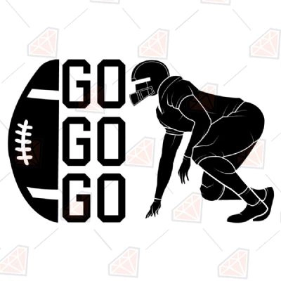 Go Go Go American Football SVG Design & Cut File | PremiumSVG