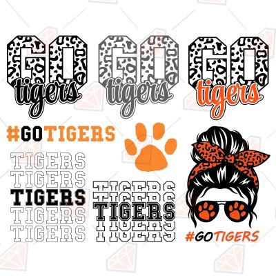 GO Tigers Bundle SVG Cut Files, Tigers Bundle Instant Download | PremiumSVG
