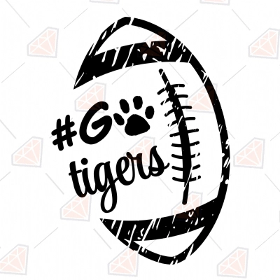 Go Tigers with Ball SVG Cut File, Instant Download | PremiumSVG
