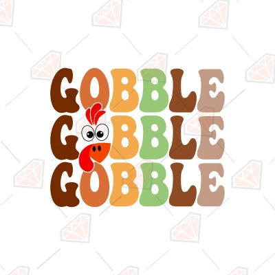Gobble SVG with Funny Turkey Face, Thanksgiving SVG | PremiumSVG