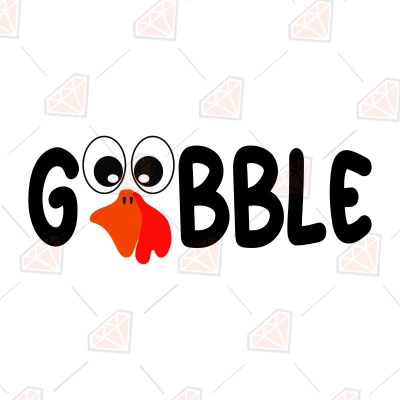 Gobble SVG with Turkey Face, Thanksgiving SVG | PremiumSVG