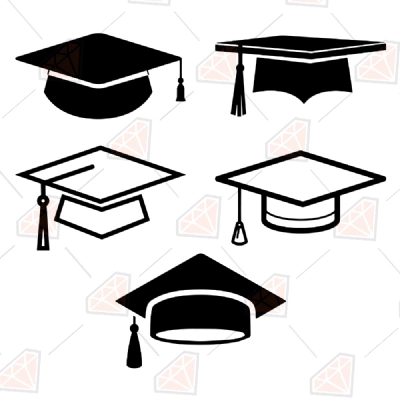 Graduation Caps SVG Bundle | Graduation Hat SVG | PremiumSVG