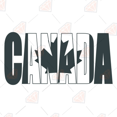 Grey Canada Text Covered with Flag SVG, Canada Flag SVG | PremiumSVG