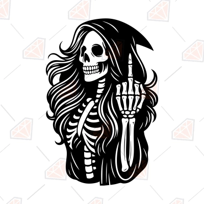 Grim Reaper with Middle Finger SVG, Funny Halloween SVG | PremiumSVG
