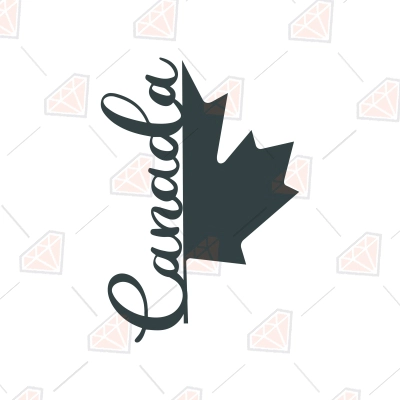 Half Maple with Canada Text SVG, Canada Maple Leaf SVG Instant Download ...