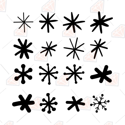 Hand Draw Snowflake Bundle SVG, Flake Winter SVG | PremiumSVG