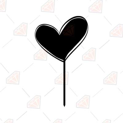 Hand Drawn Heart Cake Topper SVG File, Instant Download | PremiumSVG