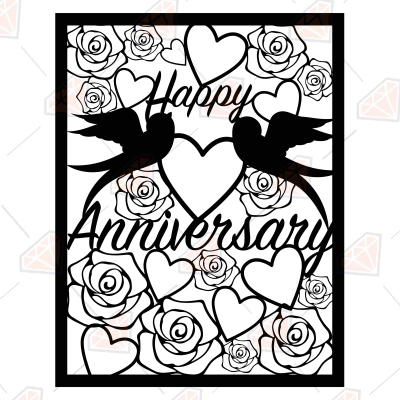Happy Anniversary SVG Card Cut File | PremiumSVG