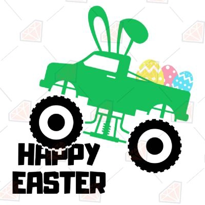 Easter Monster Truck SVG Cut File, Happy Easter SVG | PremiumSVG