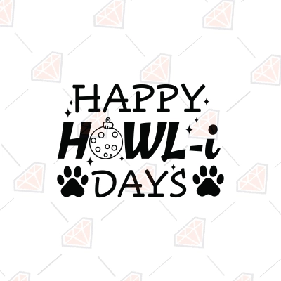 Happy Howl-i Days SVG, Christmas Dog SVG | PremiumSVG