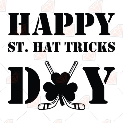Happy St Hat Tricks Day SVG, Hockey Shamrock SVG | PremiumSVG
