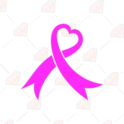 Heart Awareness Ribbon SVG, Cancer Ribbon SVG | PremiumSVG