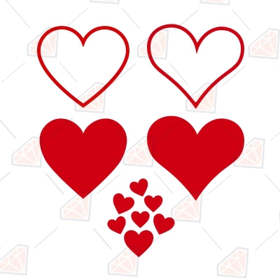 Heart Bundle SVG Cut Files, Hearts Bundle Instant Download | PremiumSVG