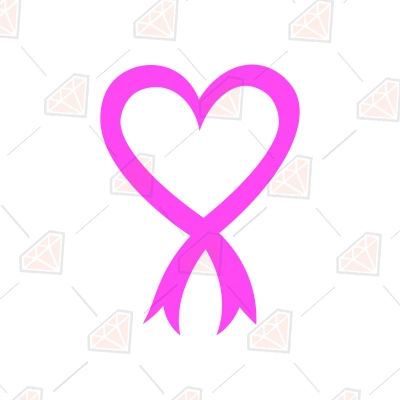 Heart Cancer Ribbon SVG Cut File, Cancer Day SVG | PremiumSVG