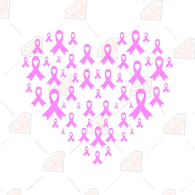 Heart Cancer Ribbon SVG, Heart Ribbons SVG | PremiumSVG