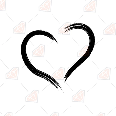 Heart SVG Made with Brush Stroke | PremiumSVG